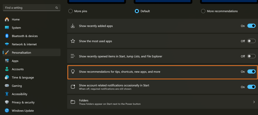 CloudCusp • How to Disable Ads in the Windows 11 Start Menu(Windows 11 ...